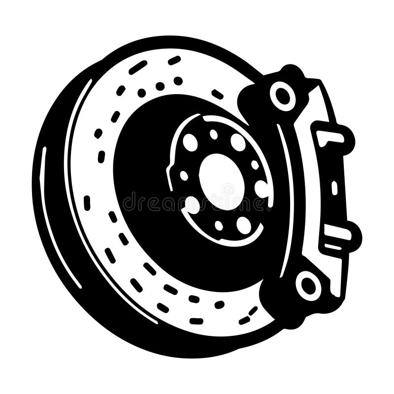 Simple Flat Disc Brake Vector for Logo and Illustration Design. Stock ...
