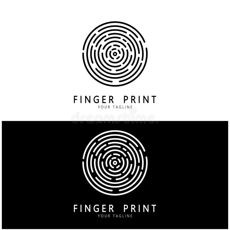Simple Flat Fingerprint Logo,for Security,identification,badge,emblem ...