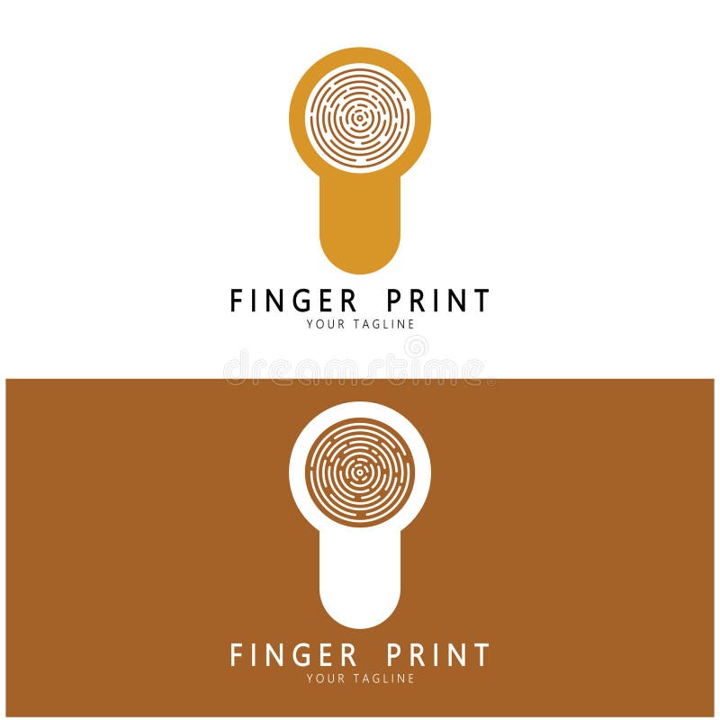 Simple Flat Fingerprint Logo,for Security,identification,badge,emblem ...