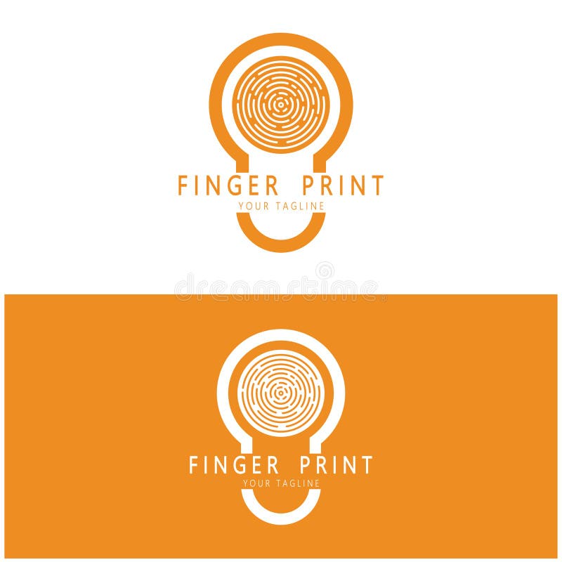 Simple Flat Fingerprint Logo,for Security,identification,badge,emblem ...