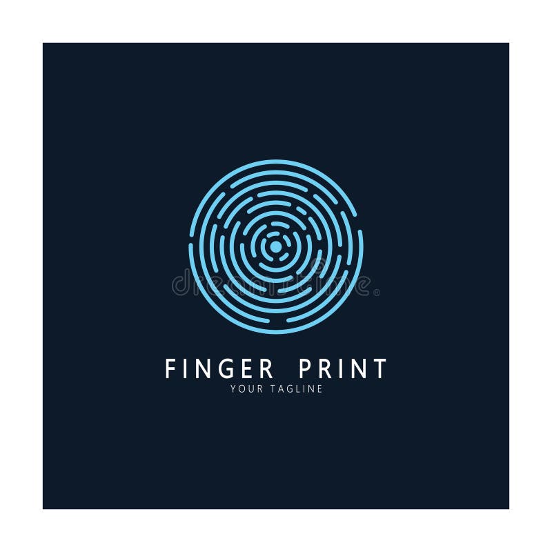 Simple Flat Fingerprint Logo,for Security,identification,badge,emblem ...