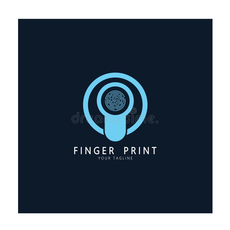 Simple Flat Fingerprint Logo,for Security,identification,badge,emblem ...