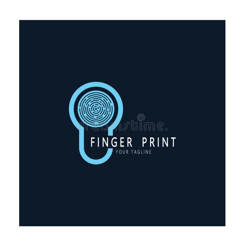 Simple Flat Fingerprint Logo,for Security,identification,badge,emblem ...