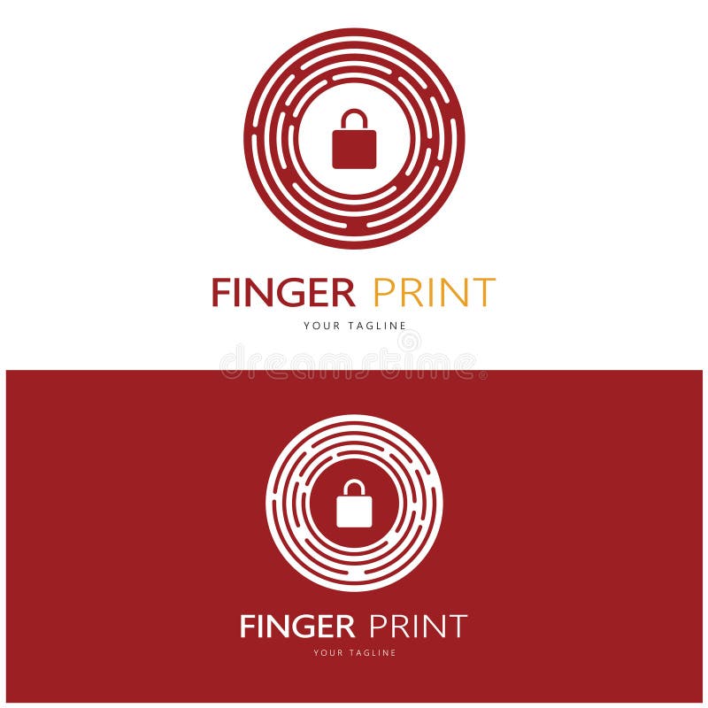 Simple Flat Fingerprint Logo,for Security,identification,badge,emblem ...