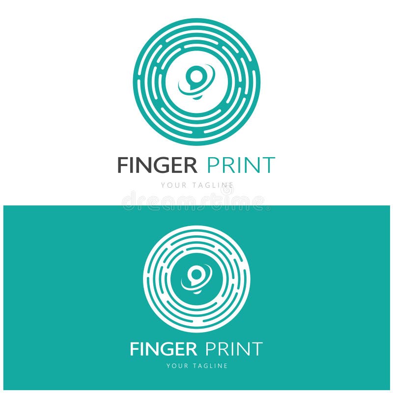 Simple Flat Fingerprint Logo,for Security,identification,badge,emblem ...