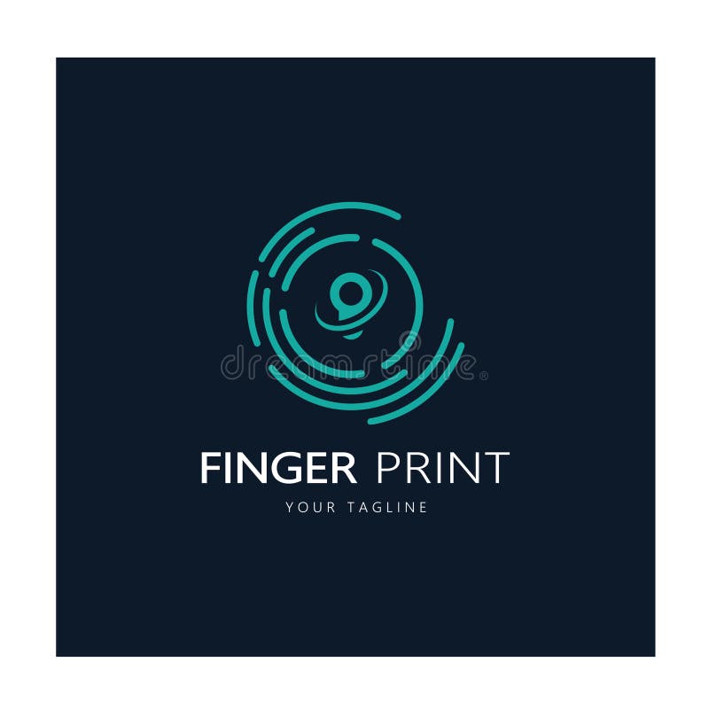 Simple Flat Fingerprint Logo,for Security,identification,badge,emblem ...