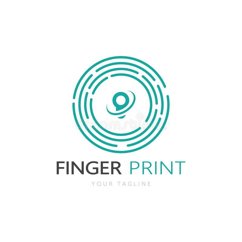 Simple Flat Fingerprint Logo,for Security,identification,badge,emblem ...