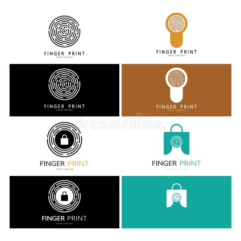 Simple Flat Fingerprint Logo,for Security,identification,badge,emblem ...