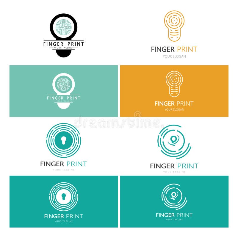 Simple Flat Fingerprint Logo,for Security,identification,badge,emblem ...