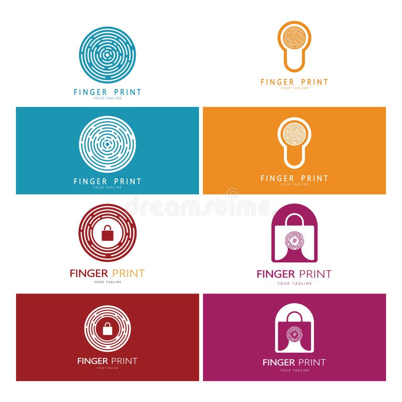 Simple Flat Fingerprint Logo,for Security,identification,badge,emblem ...