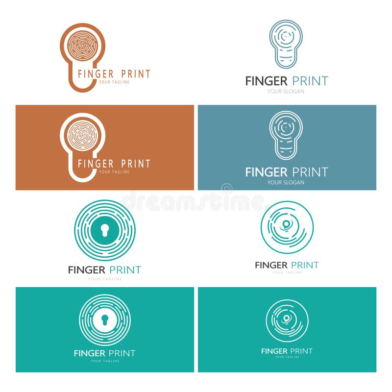 Simple Flat Fingerprint Logo,for Security,identification,badge,emblem ...