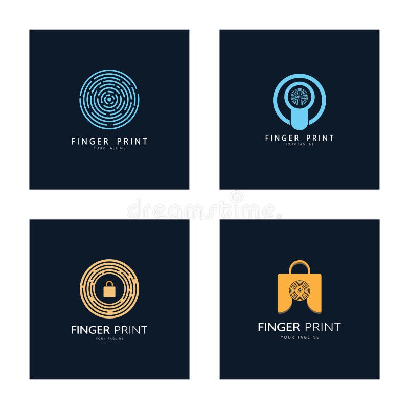 Simple Flat Fingerprint Logo,for Security,identification,badge,emblem ...