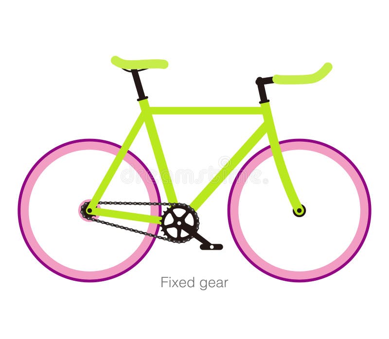 Simple Flat Fixed-gear Bicycle Vector Illustration Stock Vector ...