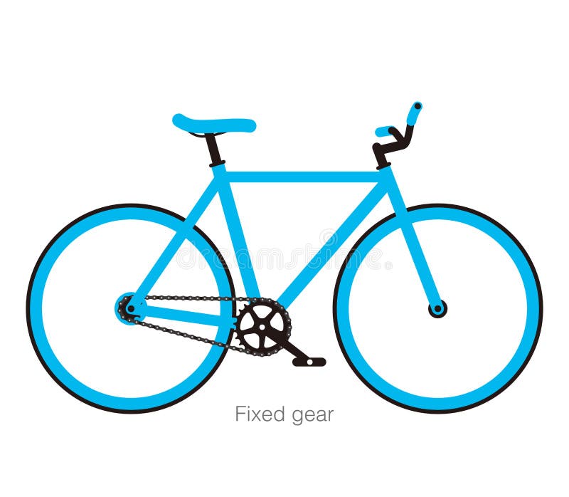 Simple Flat Fixed-gear Bicycle Vector Illustration Stock Vector ...