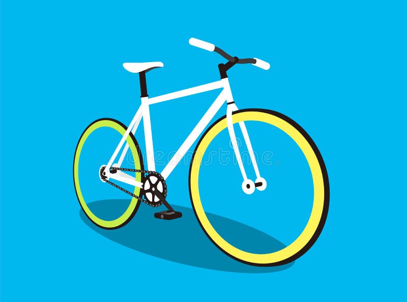 Simple Flat Fixed-gear Bicycle Vector Illustration Stock Vector ...