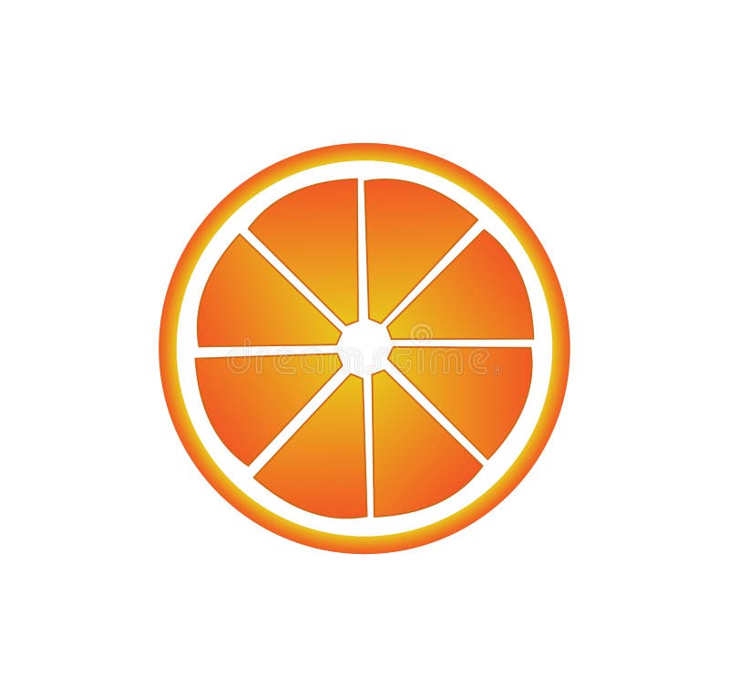 Simple Flat Fruit Logo Orange Icon Minimal Design Stock Illustration ...
