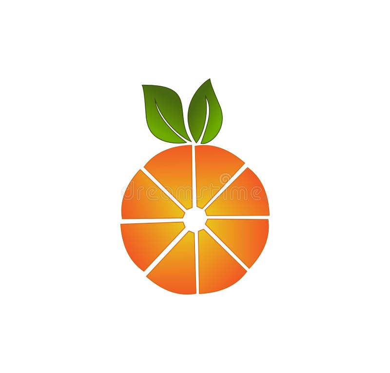 Simple Flat Fruit Logo Orange Icon Minimal Design Stock Vector ...
