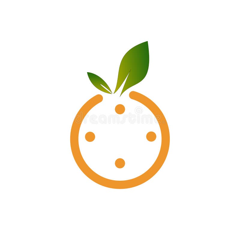 Simple Flat Fruit Logo Orange Icon Minimal Design Stock Vector ...