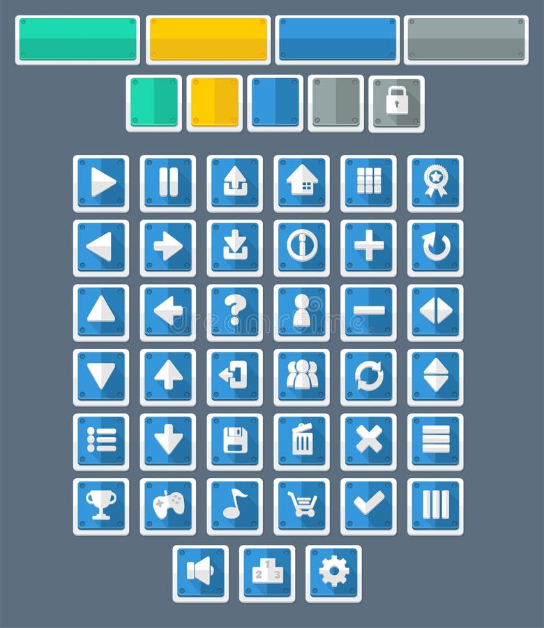 Flat Simple Video Game Buttons Stock Illustrations – 208 Flat Simple ...