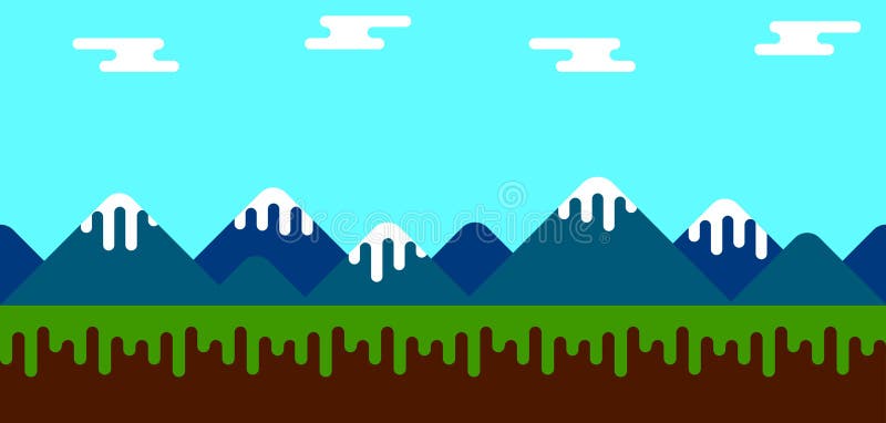 Flat Game Background with Mountains Stock Vector - Illustration of ... Flat Game Background with Mountains Stock Vector - Illustration of ...