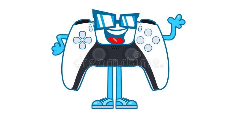 Simple Flat Gamepad Controller Cartoon Mascot Characters Vector ...