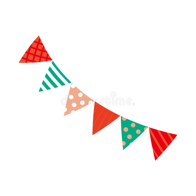 Simple and Flat Garland Illustration Stock Vector - Illustration of ...