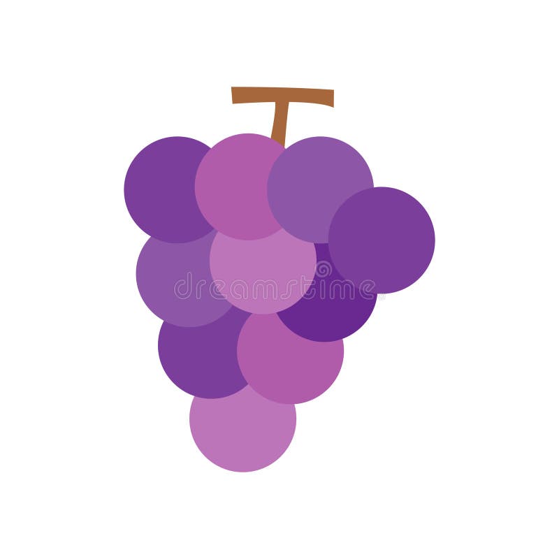 Simple and Flat Grape Illustration Stock Illustration - Illustration of ...