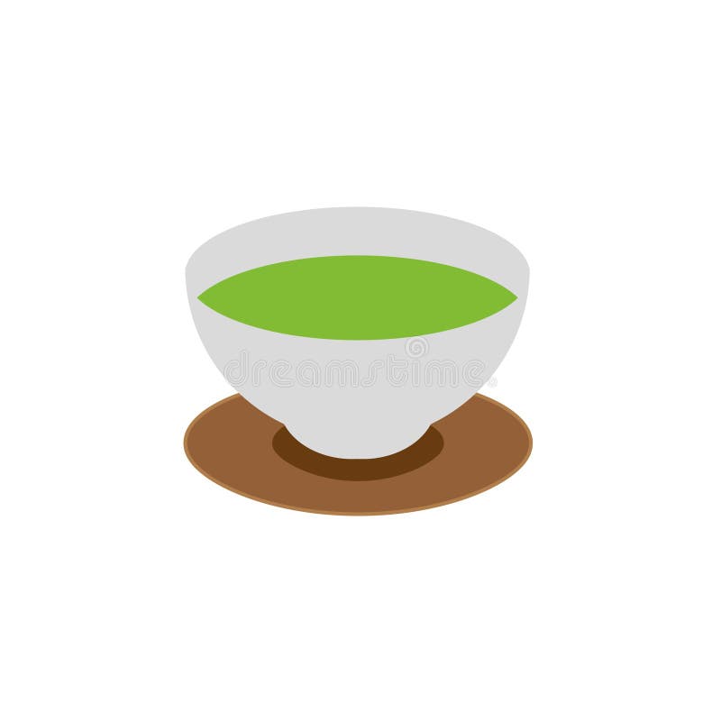 Simple and Flat Green Tea Illustration Material Stock Illustration ...