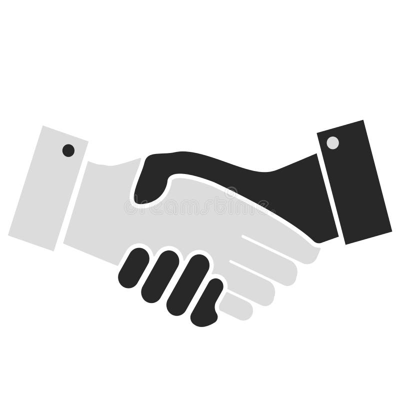 Simple Flat Grey Handshake Icon or Symbol Stock Vector - Illustration ...