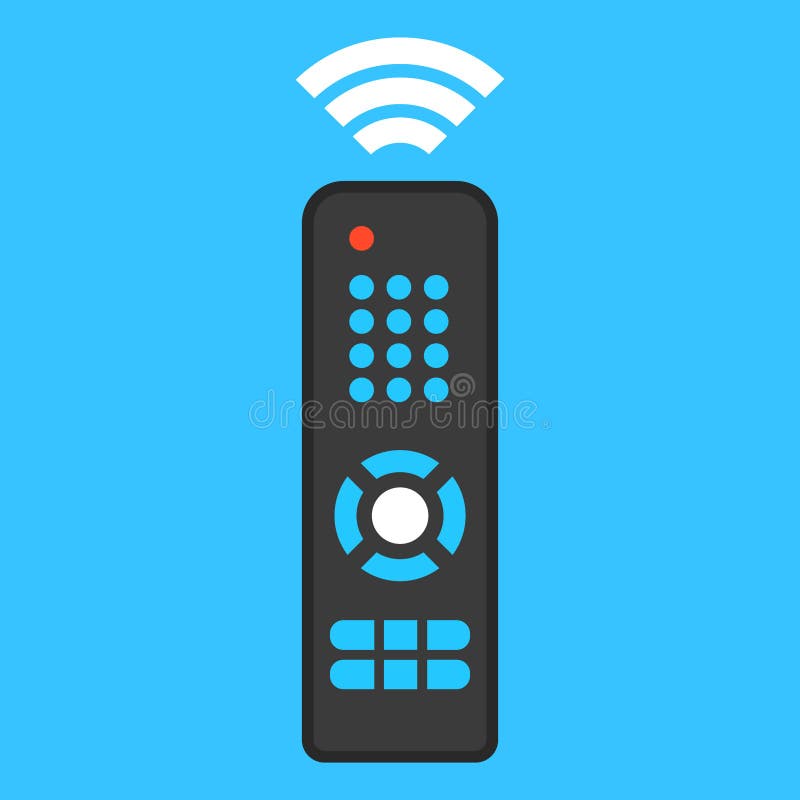 Flat TV Remote. Isolated on White Stock Vector - Illustration of icon ...