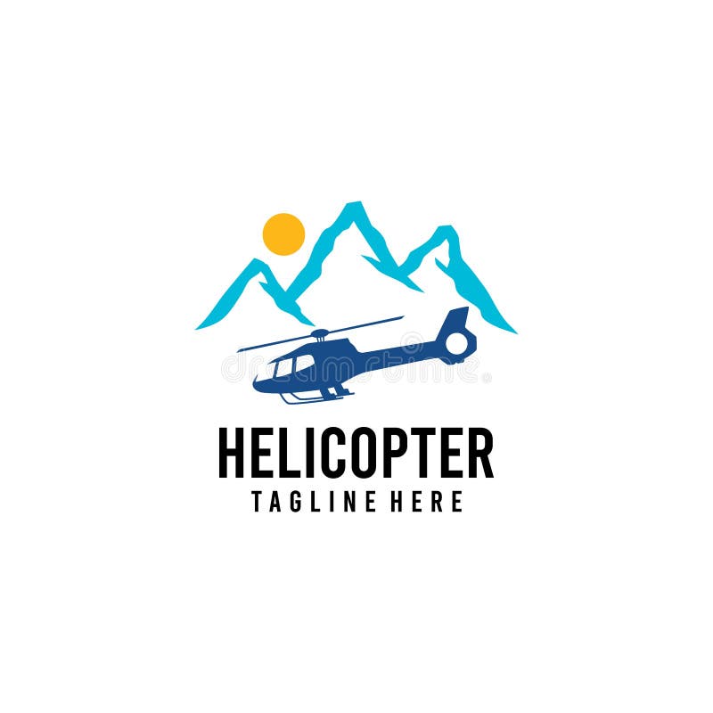 Simple Flat Helicopter Logo Design Vector Stock Image Stock Vector ...
