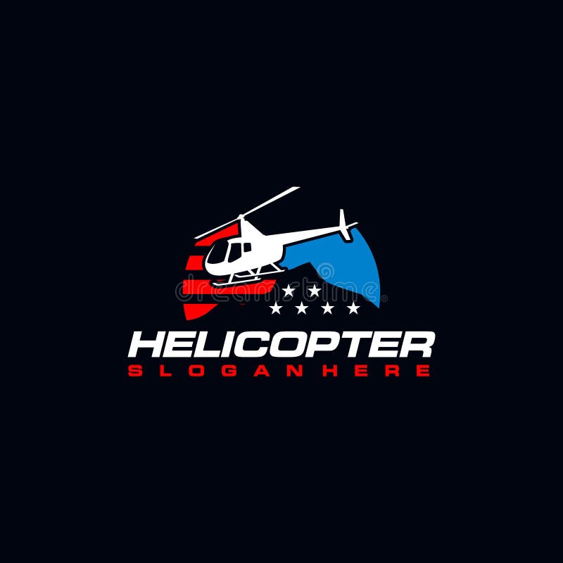 Simple Flat Helicopter Logo Design Vector Stock Image Stock Vector ...