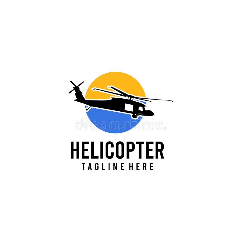 Simple Flat Helicopter Logo Design Vector Stock Image Stock Vector ...