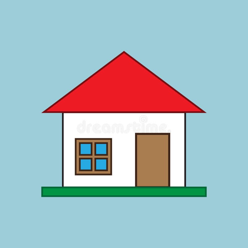 Simple Flat House Illustration Stock Vector - Illustration of doodle ...