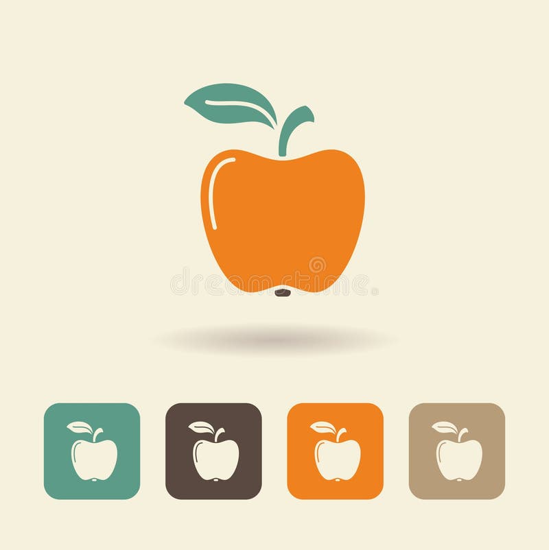 Simple flat icon Apple stock vector. Illustration of healthy - 99688778