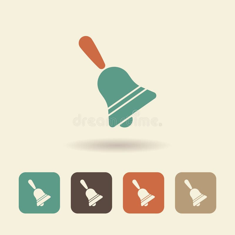 Flat Icon of a Bell. Vector Logo Stock Vector - Illustration of online ...