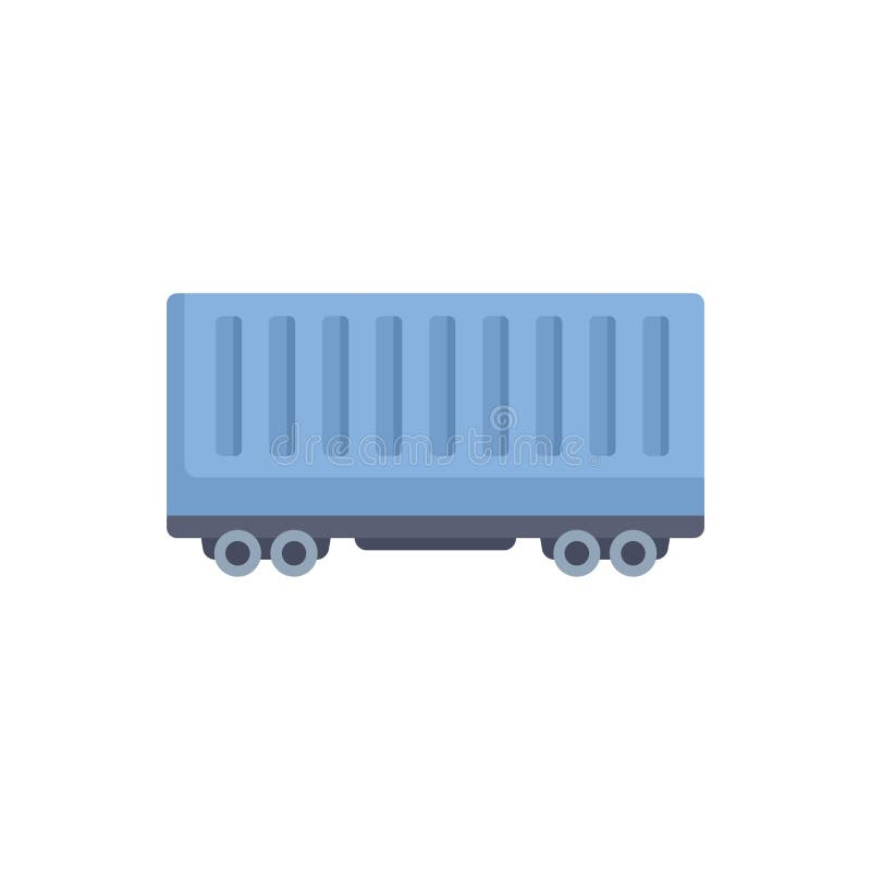 Cargo Train Waggon Carrying Intermodal Container Flat Icon Stock Vector - Illustration of vector ...