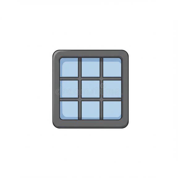 A Simple, Flat Icon Showing a Square Grid with Nine Blue Squares ...