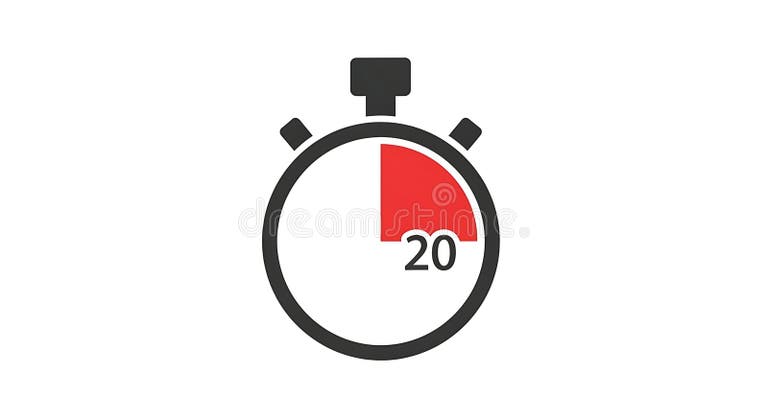 20 Seconds Timer Icon stock illustration. Illustration of drawing ...