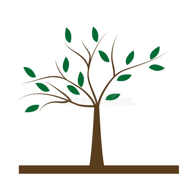 Simple flat icon of a tree stock vector. Illustration of tree - 204722542