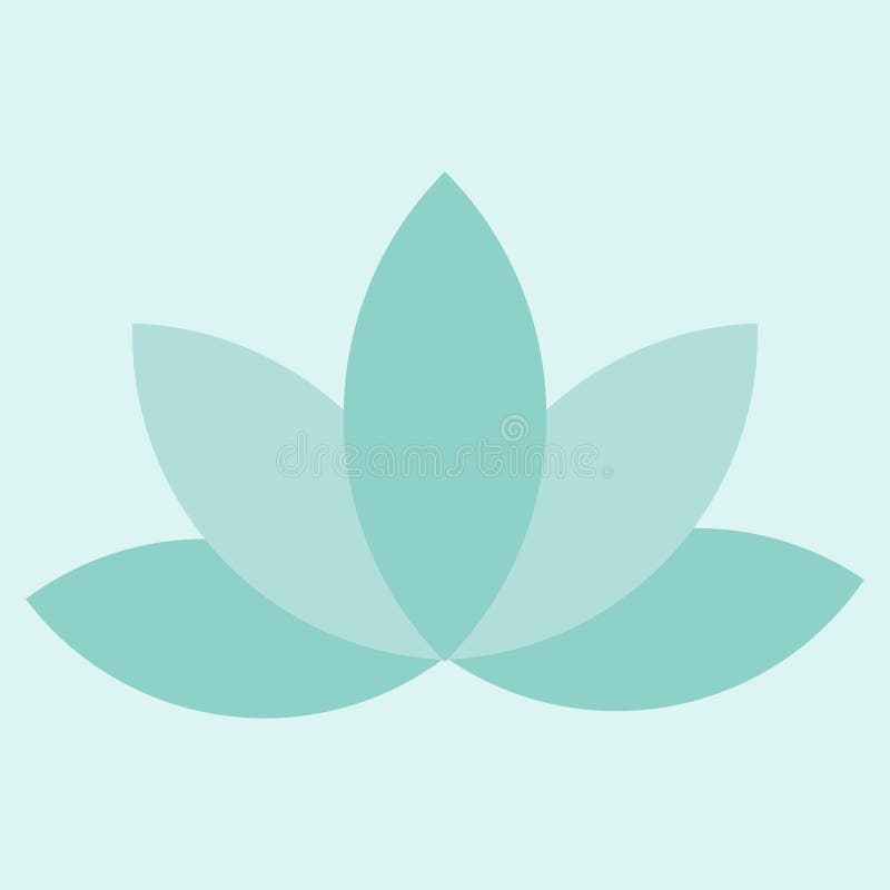 Simple Flat Illustration of Blue Lotus Flower. Vector Illustration ...