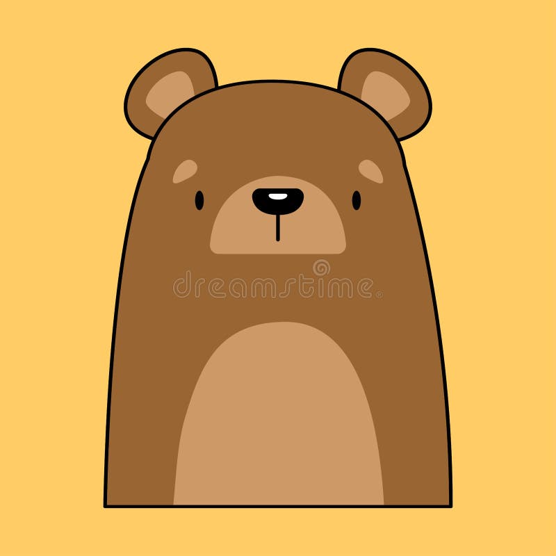 Simple Flat Illustration of a Brown Bear. Vector Image. Stock Vector ...