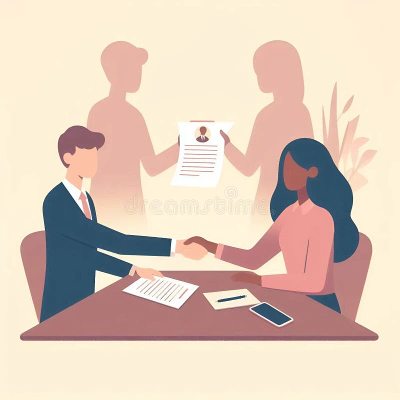 A Simple Flat Illustration of a Business Negotiation, Featuring Two ...