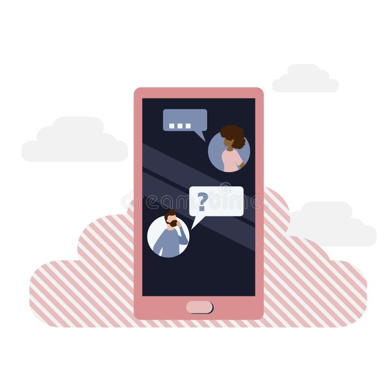 Simple, Flat Illustration of Chat on Smartphone. Communication Concept ...