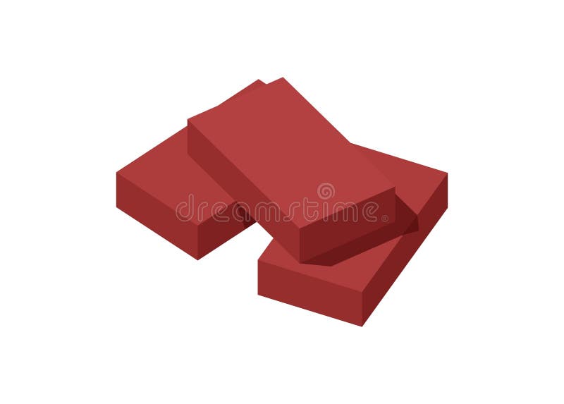 Clay Bricks Stack. Simple Flat Illustration in Isometric View. Stock ...