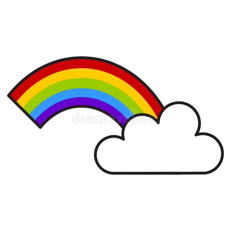 Simple Flat Illustration of Cloud and Rainbow. Stock Vector ...