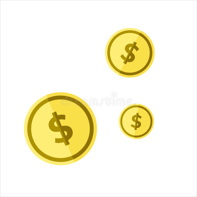 Simple Flat Illustration of a Coin. Icon, Button for Your Website ...
