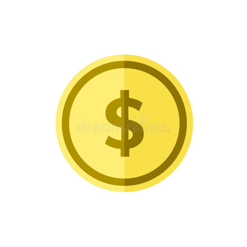 Simple Flat Illustration of a Coin. Icon, Money Button Stock Vector ...