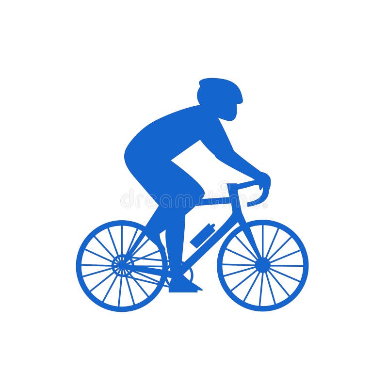 Simple Flat Illustration of a Cyclist. Icon Silhouette of a Man on a ...
