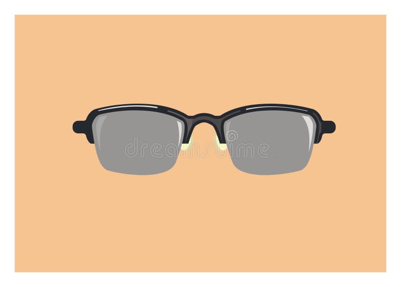 Eyeglasses with Half Frame. Simple Flat Illustration. Stock Vector ...